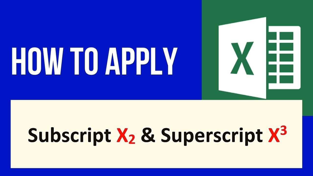 How To Apply Subscript And Superscript In Excel Urduhindi Youtube 5453