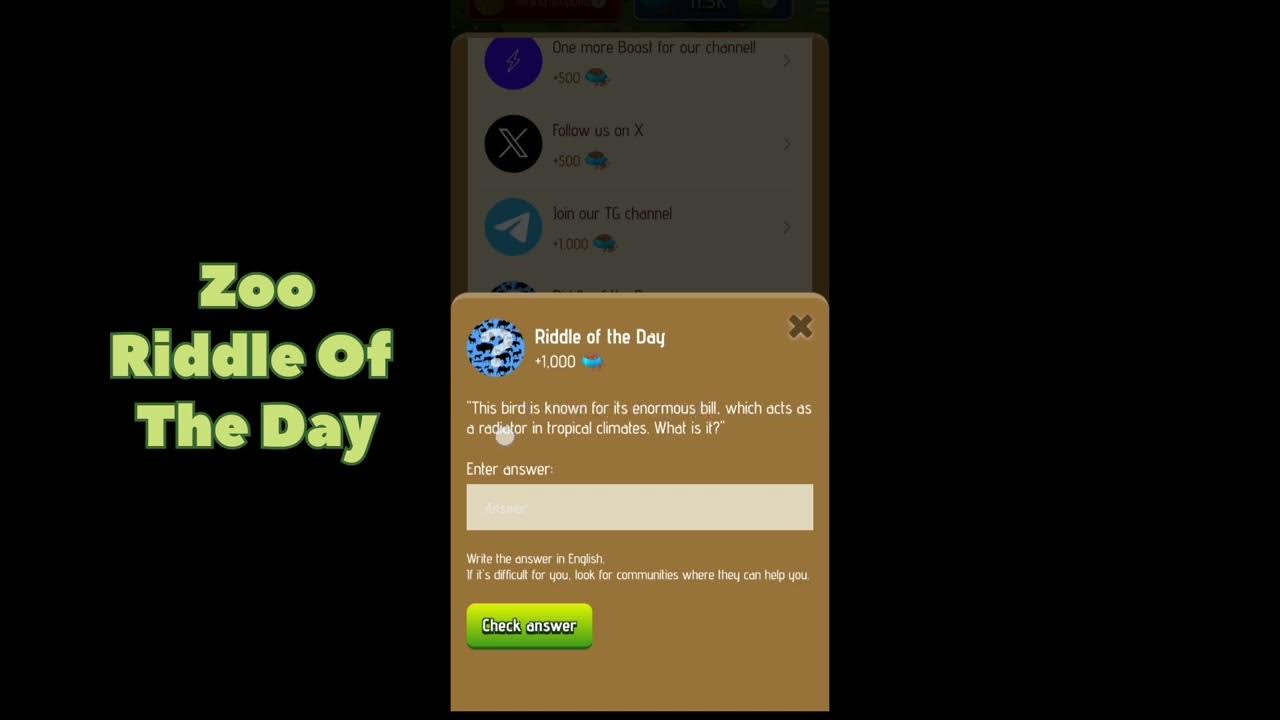 Riddle Of The Day Zoo 3 January | Zoo Riddle Of The Day Code | Riddle ...