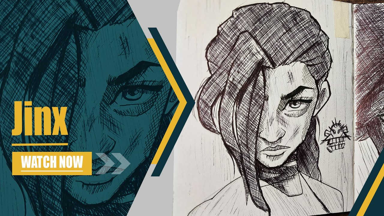 How to draw face (Jinx) step by step - Arcane - YouTube