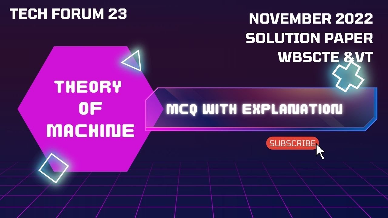 November 2022,WBSCTE Theory of Machine previous year MCQ solution with ...