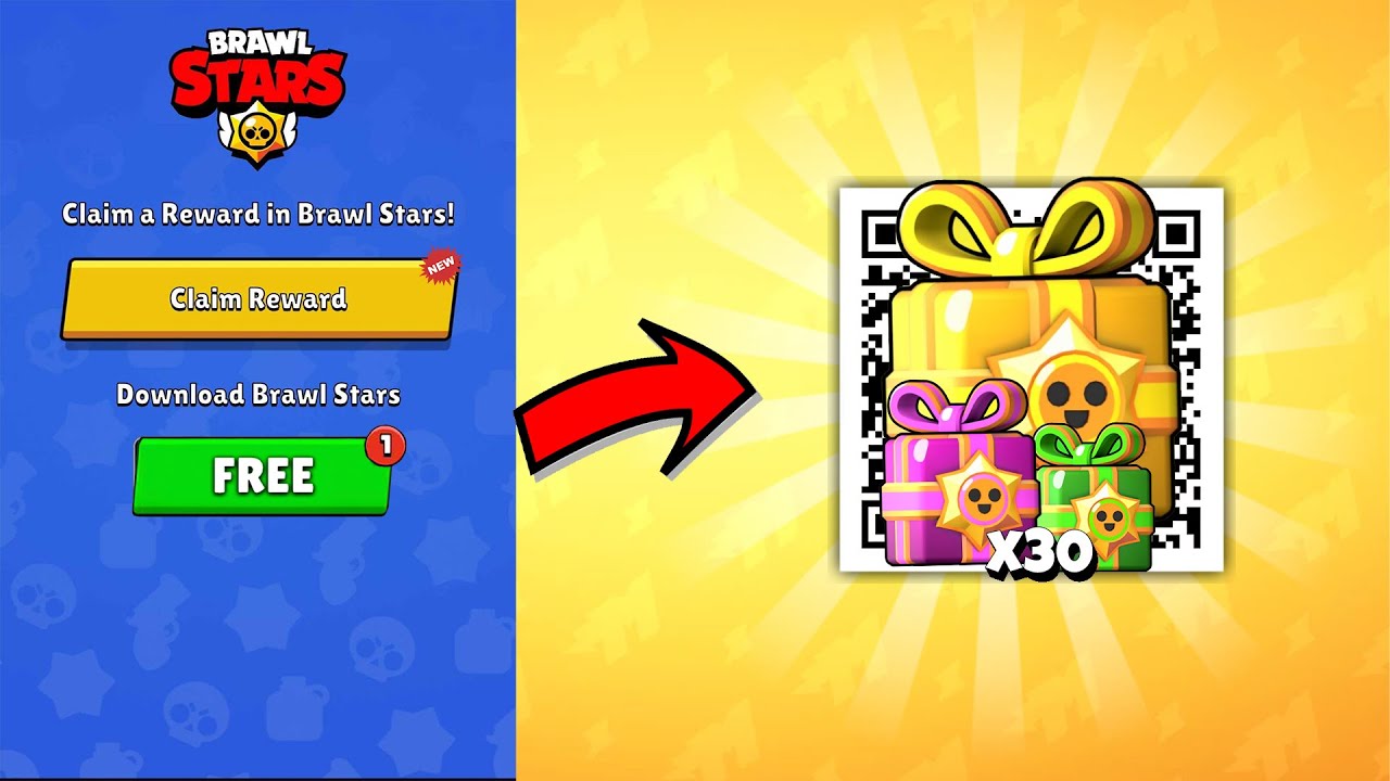 🎉 FREE! 🥳 x30 RANDOM GIFTS 🎁 NEW SKINS QR CODE | BRAWL STAR QR CODE ...
