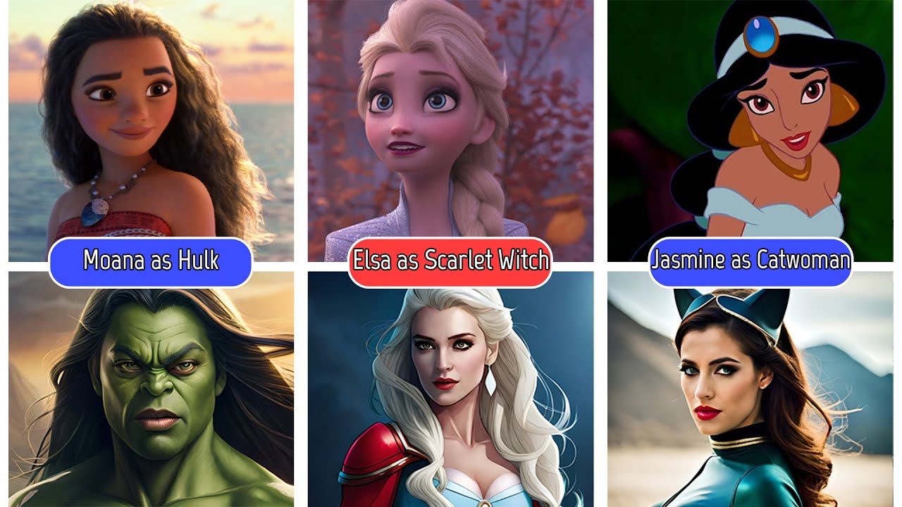 Disney Characters As Superheroes | Created with AI ( Comparison ) - YouTube