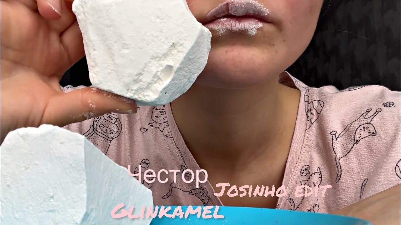 Eating hard chalk 💆 |marshmallow| ️ {Big bite} @glinkamelASMR - YouTube