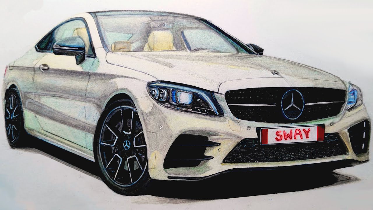 How To Draw Mercedes-Benz C-Class || SWAY || Step By Step Drawing - YouTube