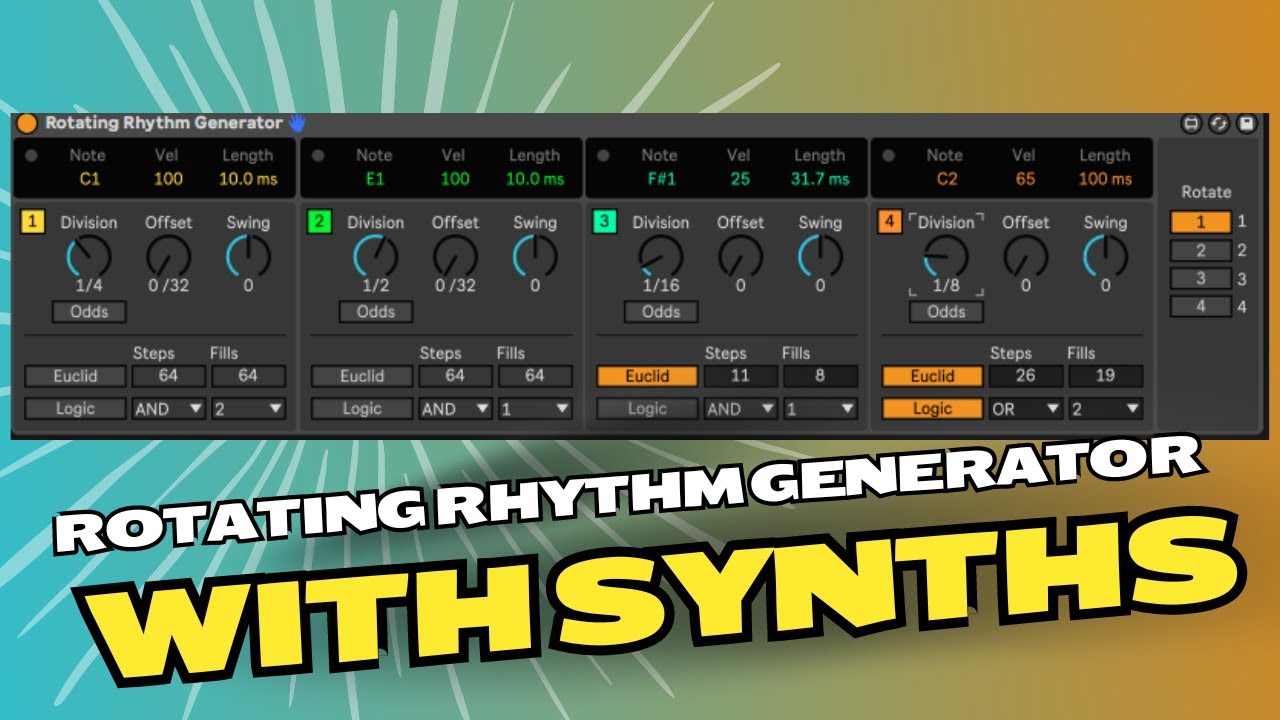 Ableton's Rotating Rhythm Generator using DIVA and OPx3 synths! - YouTube