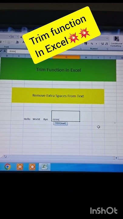 Trim function in Excel #excel #exceltips #exceltutorial #exceltricks #computer #msexcel - YouTube