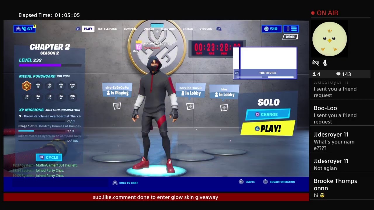 streaming fn [glow skin giveaway] - YouTube