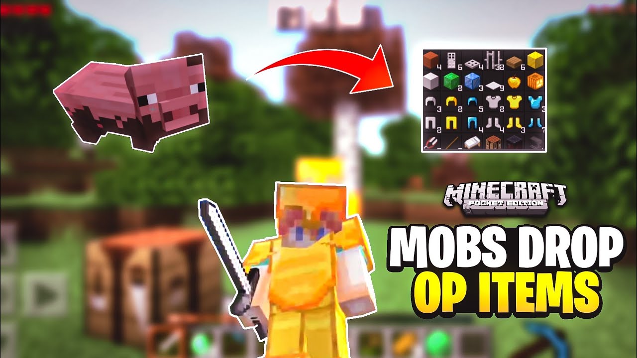 MINECRAFT , BUT MOBS DROP OP ITEMS !!! - YouTube