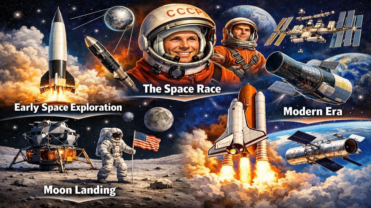 A Brief History of Space Exploration | From First Rockets to the ISS#SpaceExploration# ...