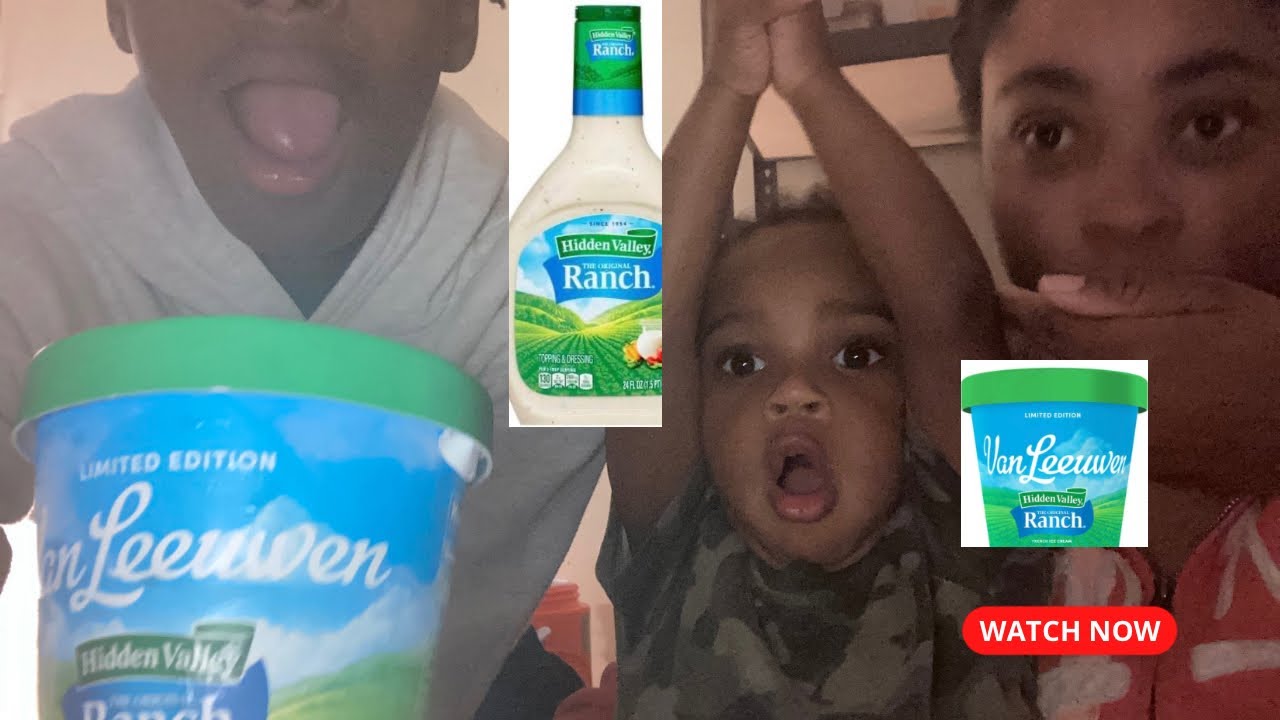 Trying the viral hidden valley ranch ice cream. Ft my kids - YouTube
