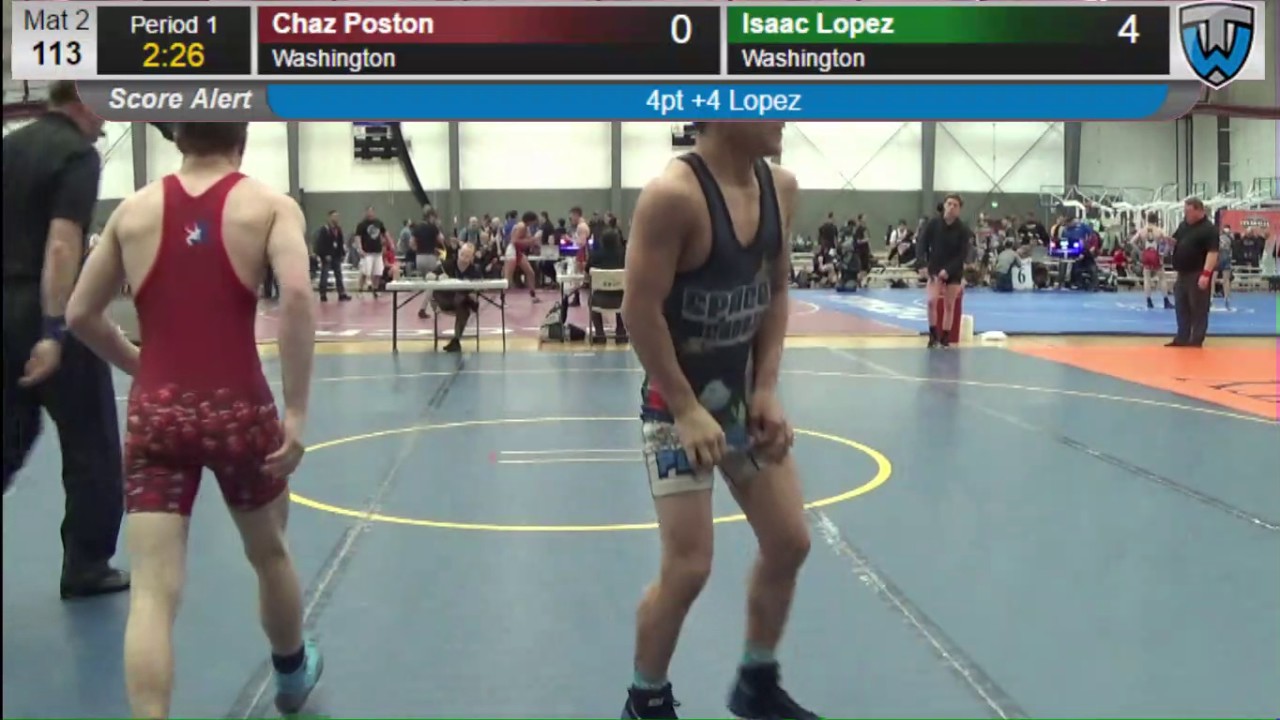 Junior 113 Mat 2 Chaz Poston Washington Isaac Lopez Washington ...