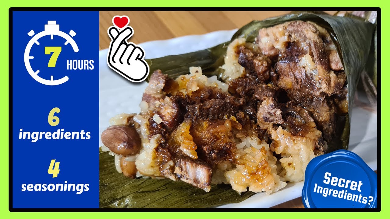 BAK CHANG Recipe [EASY!] SALTED EGG YOLK, 香菇猪肉咸蛋粽子 - YouTube