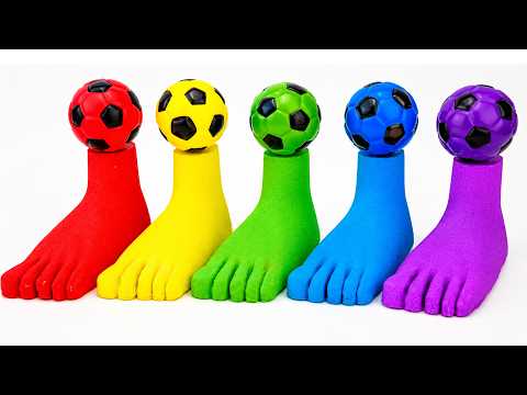 How To Make Stress Ball with Colorful Foot Kinetic Sand & Cutting ASMR 🌈 Satisfying Show ASMR