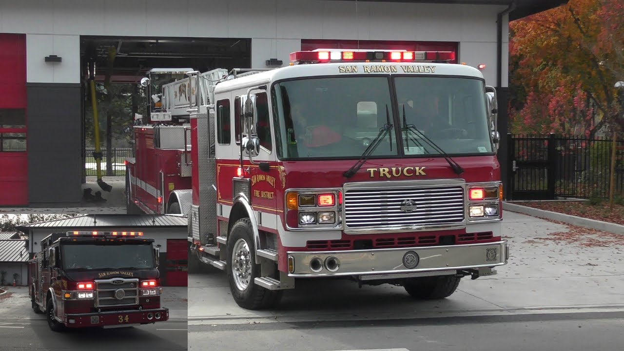 San Ramon Valley Fire Protection Dist. Engine 34 & Truck 34 Responding ...