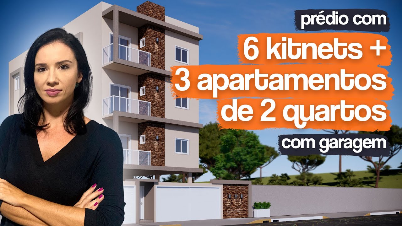 PROJETO DE 6 KITNETS + 3 APARTAMENTOS DE 2 QUARTOS COM GARAGEM / PRÉDIO ...