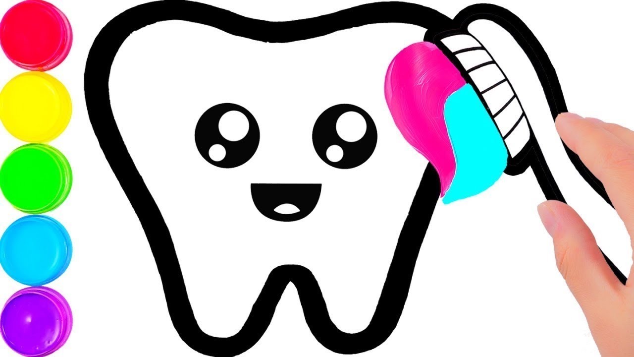 oral health Hygiene toothbrush drawing painting for kids & toddlers,how ...
