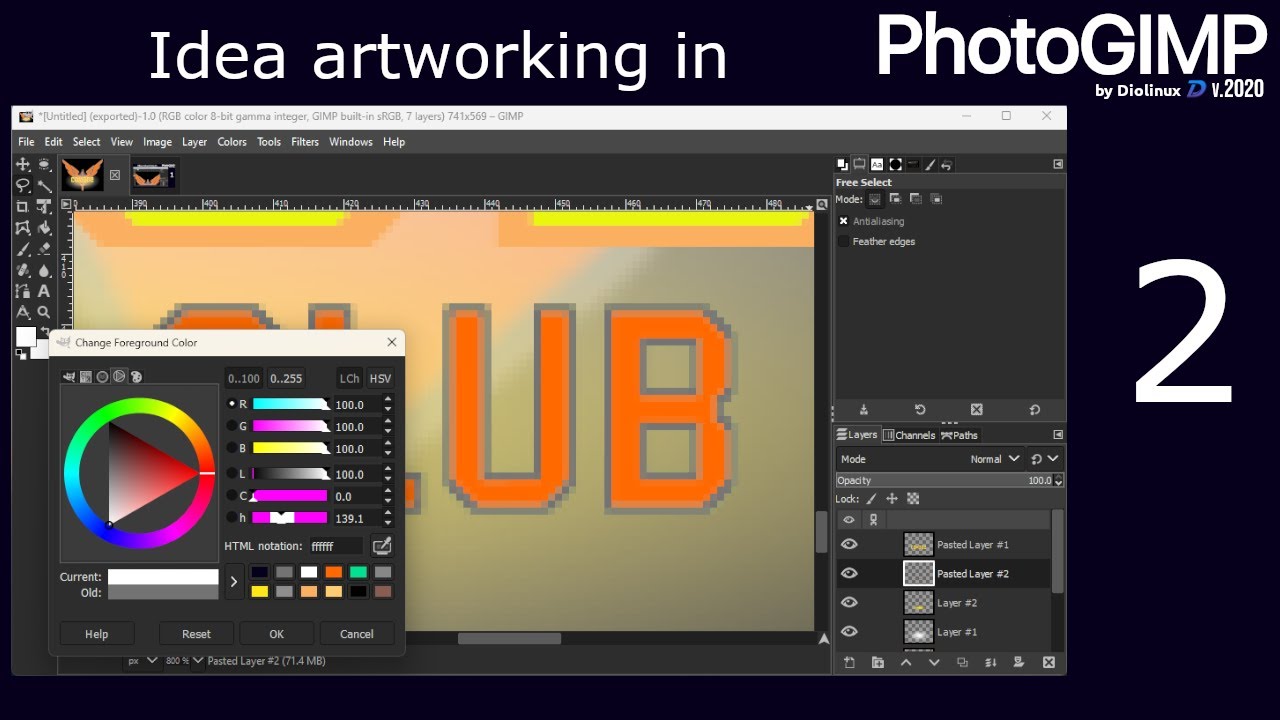 Idea artworking in PhotoGimp (Gimp base) - pt.2 - YouTube