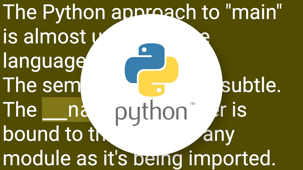 Understanding the main method of python - YouTube