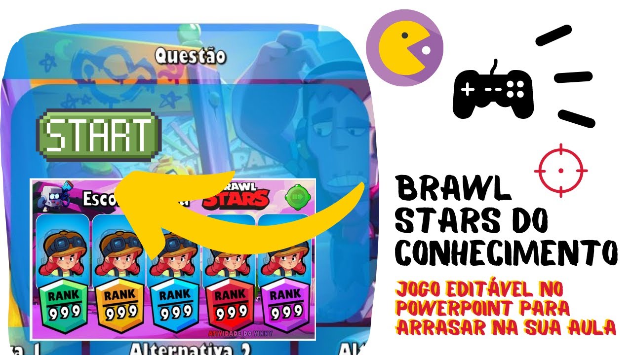 Jogo editável no PowerPoint com tema BRAWL STARS. Disponível para todas ...