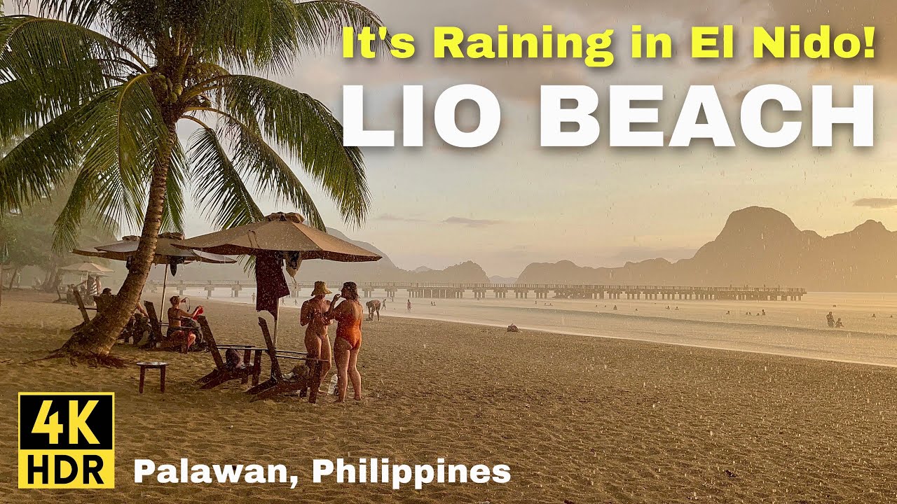LIO BEACH, EL NIDO, PALAWAN 2024 | Rainy Sunset: Walking Tour ...