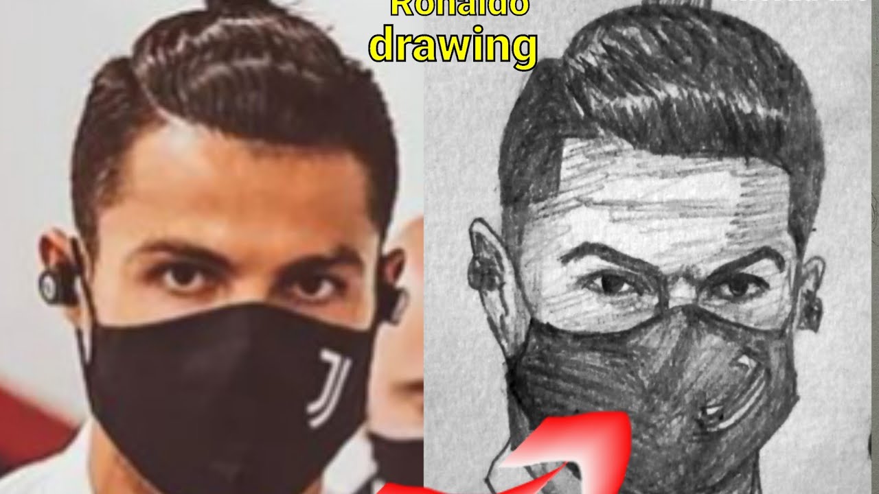 How to draw Cristiano Ronaldo with a mask/teaching how to draw ...