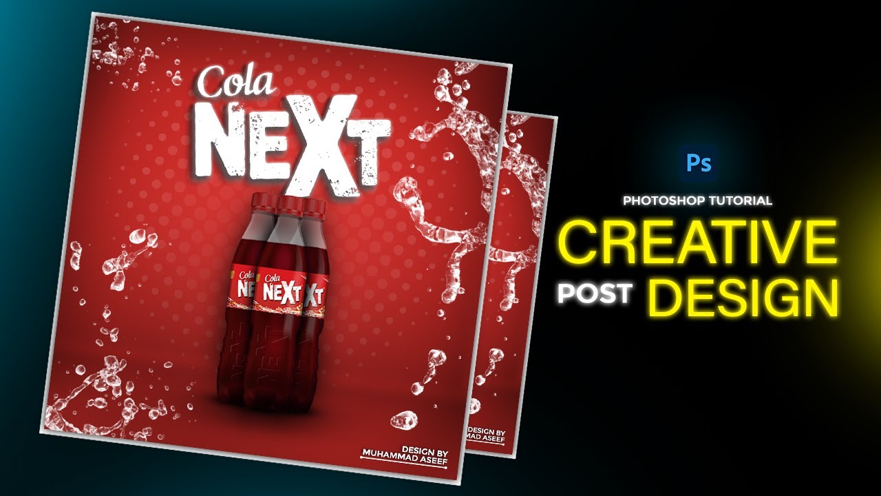 How To Design Cold Drink Poster | Photoshop Tutorial | Social Media ...
