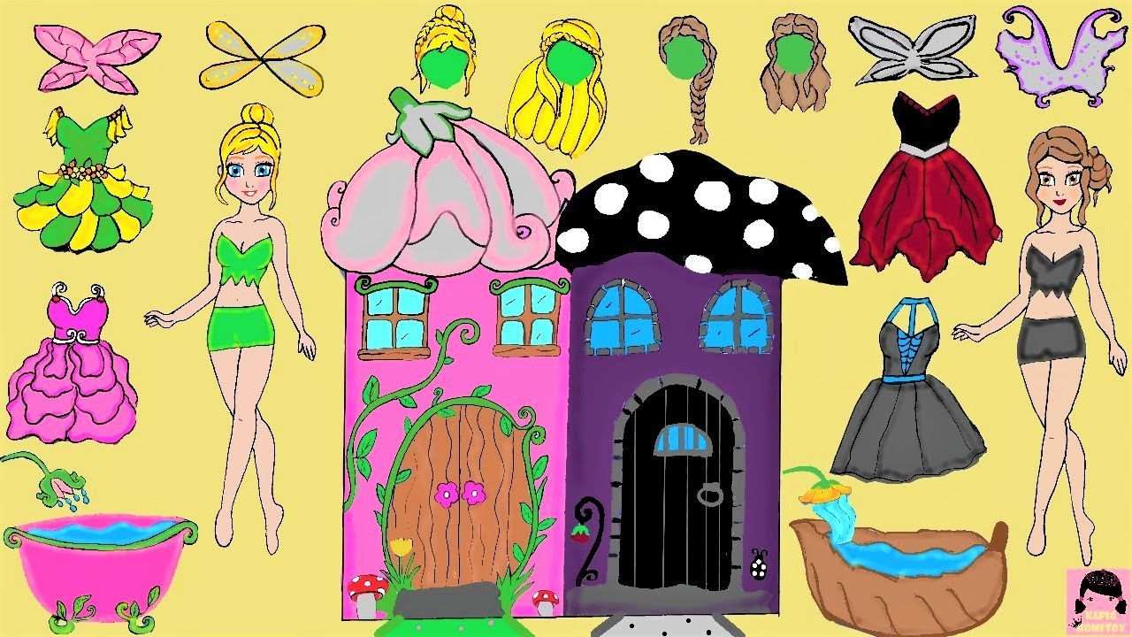 Paper doll Dress Up Handmade Paper Crafts - YouTube