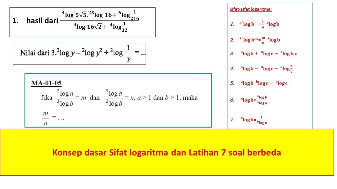 logaritma matematika kelas 10 - YouTube