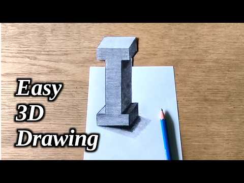 ​How to Draw 3D Letter I - Easy Optical Illusion Drawing step by step