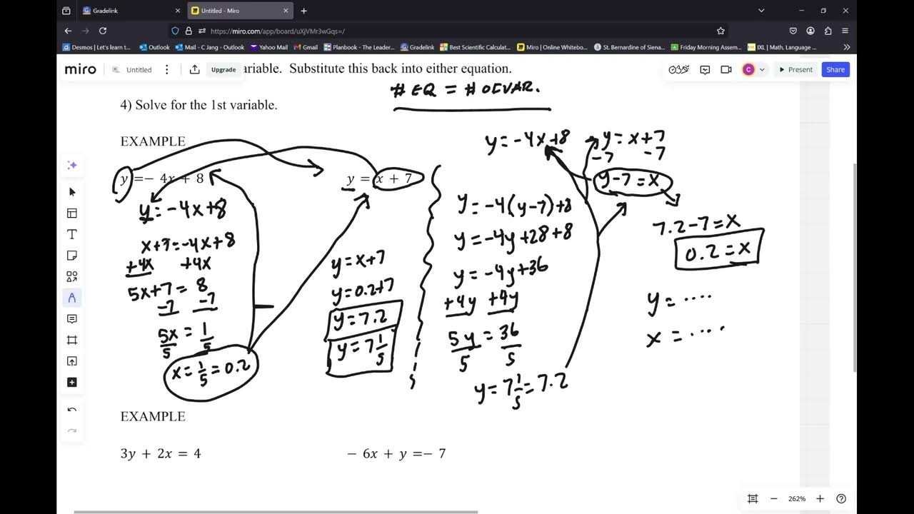 ALG 7-2 Systems of Eq - Substitution - YouTube