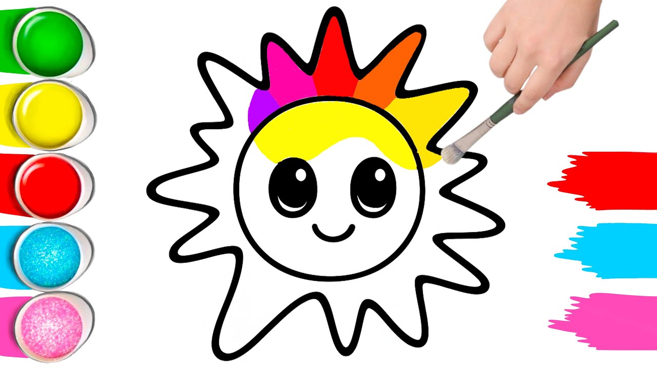 How to Draw a Cute Rainbow Sun - | Easy Drawing | Step-by-step - YouTube