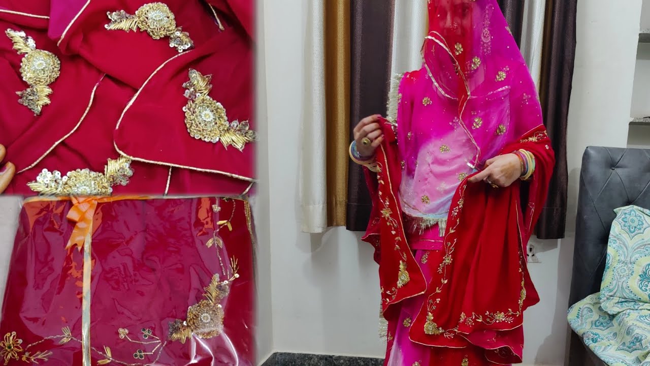 Handwork Velvet Shawl For Rajputiposhak|How to do zardozi work on ...