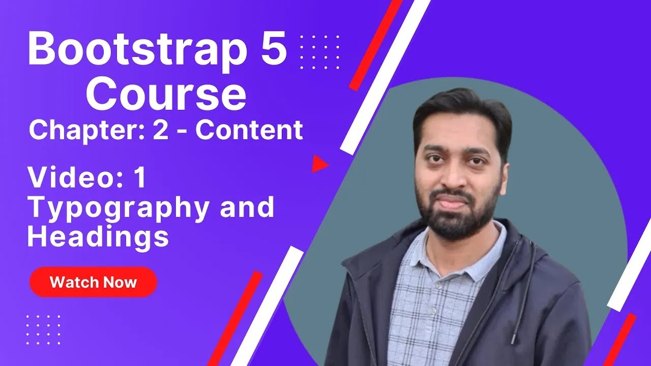 Bootstrap 5 Course Chapter 2 Content Typogrpahy Headings In Urduhindi Youtube