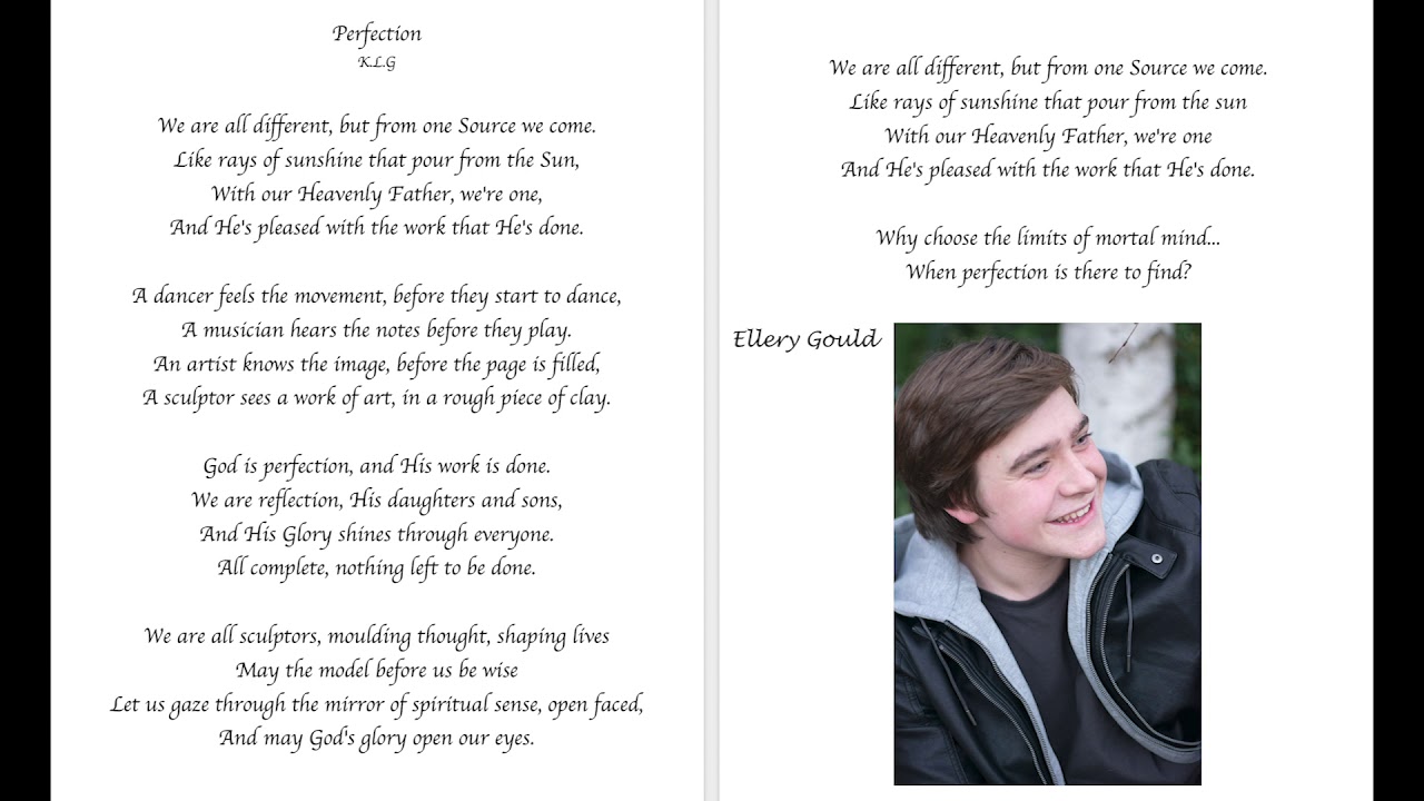 Perfection by KLG - sung by Ellery Gould - YouTube