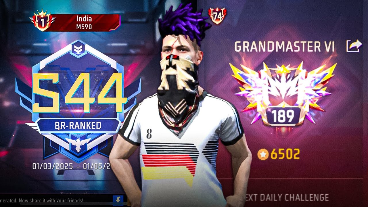 Finally New Grandmaster Done Road to grandmaster in Solo #freefire ...
