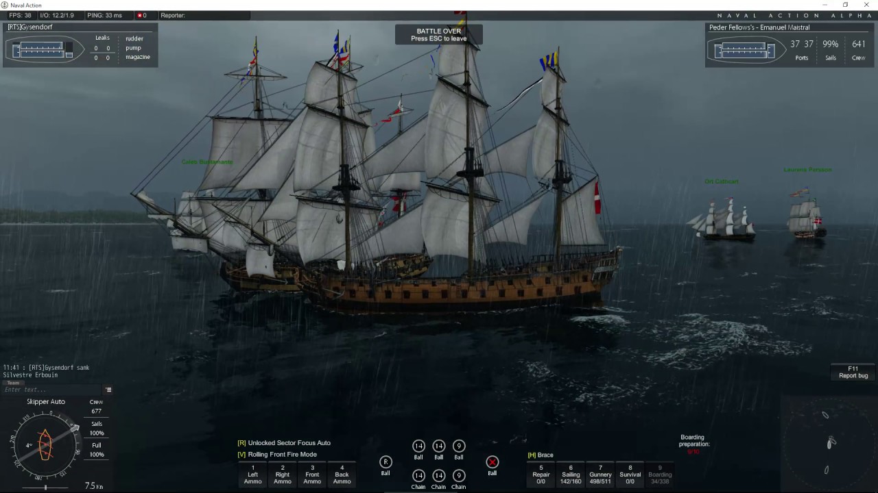 Naval Action Ramming a sinking ship under water - YouTube