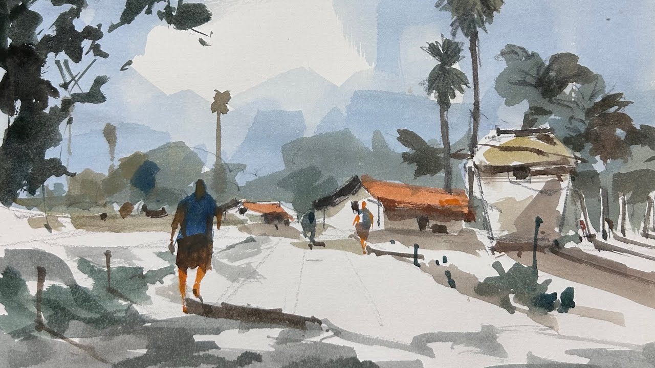 How to create light and shadow in watercolour - YouTube