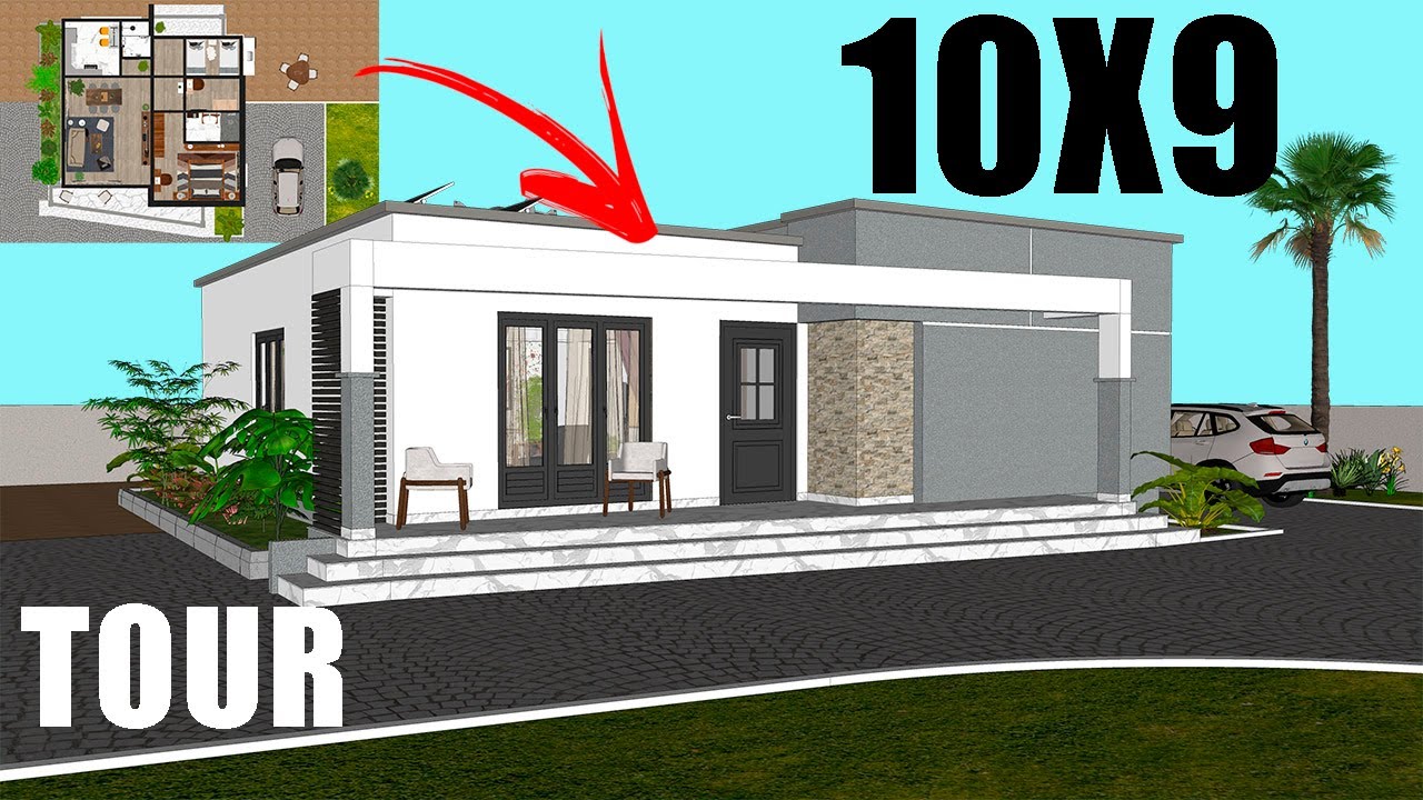 Small House Design 10 x 9 Meters / Quiet life house with yard - YouTube