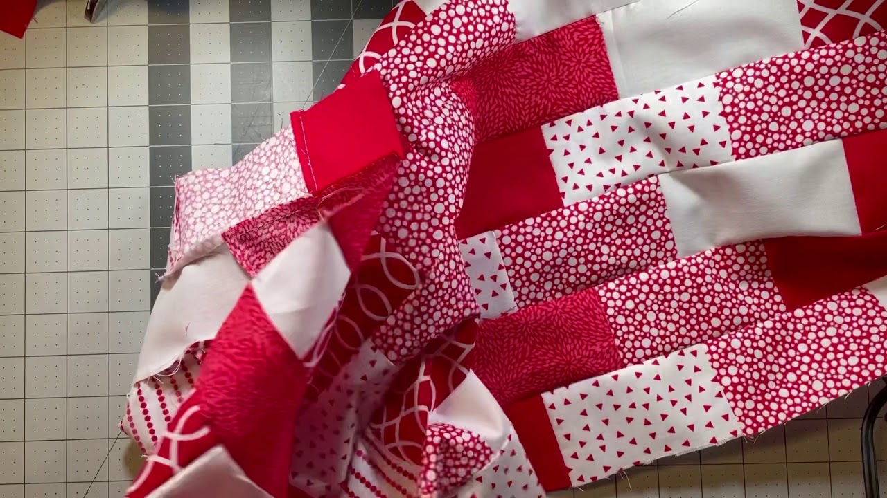 Basic bricks quilt block 4 plus batting and backing measurements - YouTube