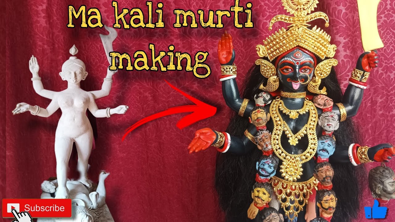 Kali Murti Making/Small Kali idol making at home/ মা কালির মূর্তি ...