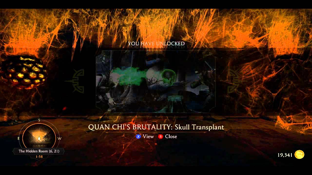 MKX KRYPT UNLOCK : Quan Chi's Brutality Skull Transplant (6,21) - YouTube