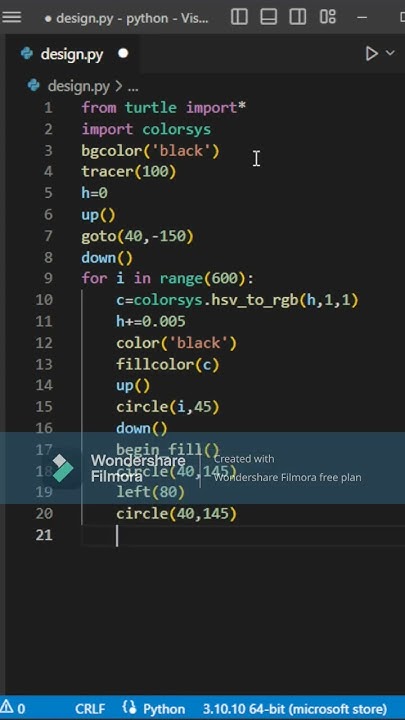 Python turtle graphic design🥰🥰 ||Python coding status 😍 #shorts #viral #trending #turtle #python ...