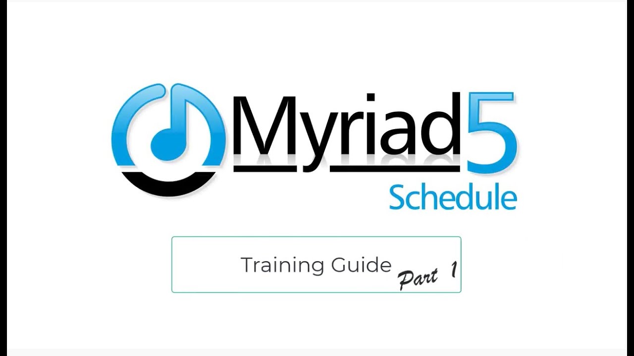 Myriad Schedule - Training Video - Part 1 - YouTube