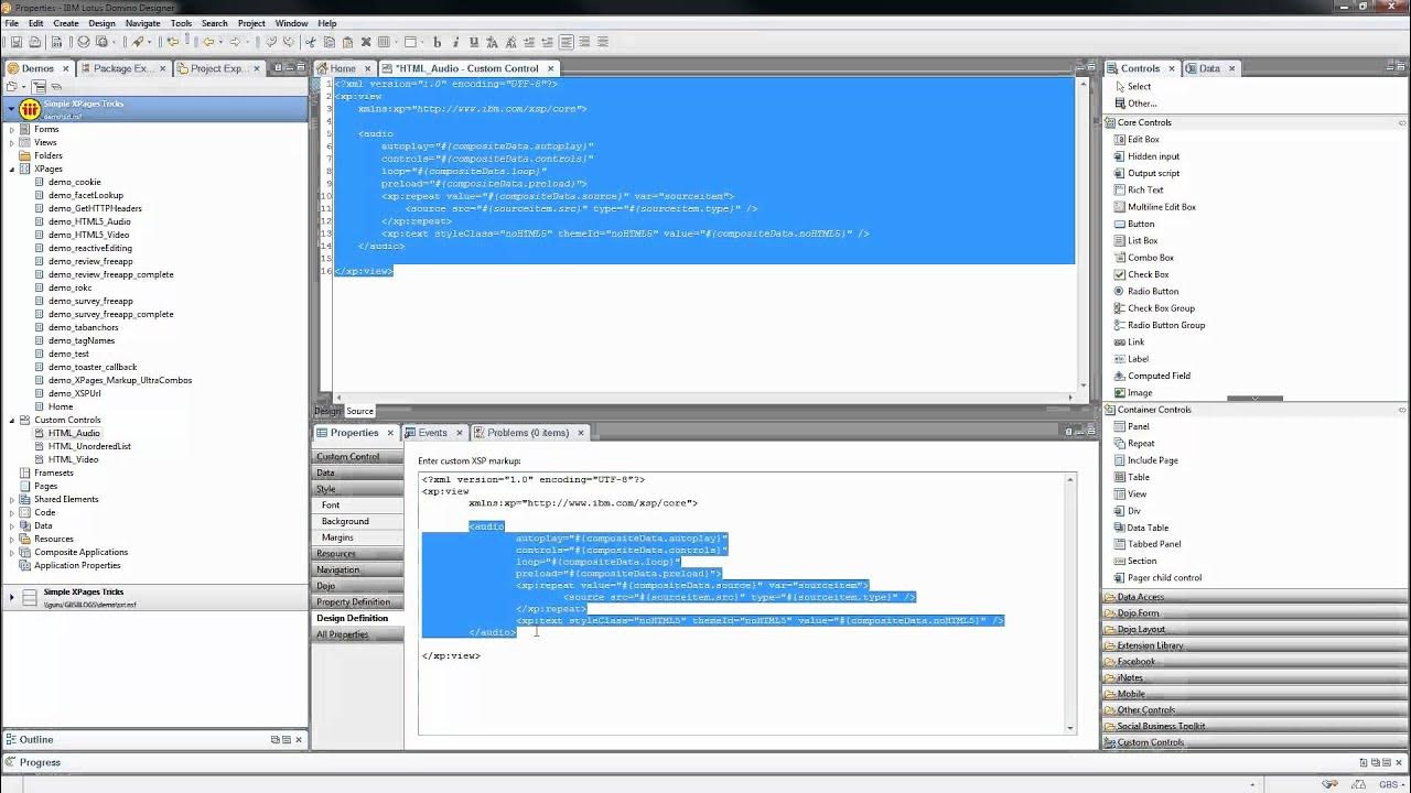 HTML5 Audio Custom Controls for IBM XPages - YouTube