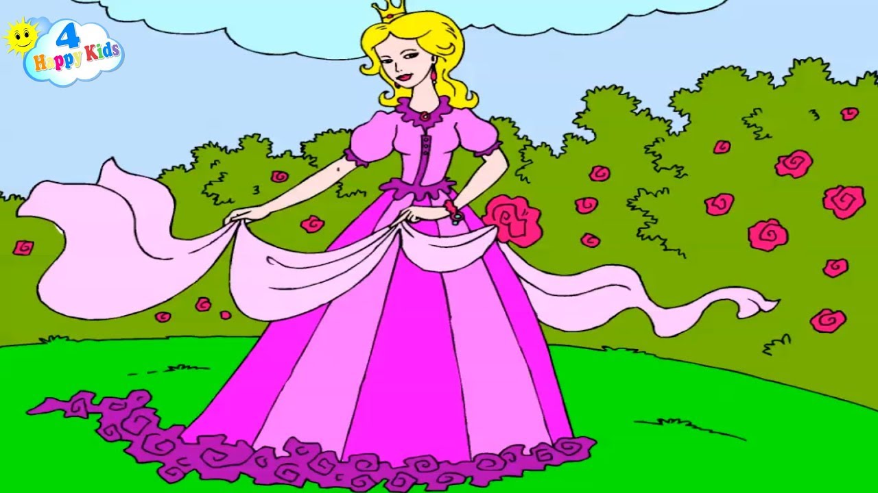 How To Draw Barbie Princess Dress l BARBIE Coloring Pages with Colored ...