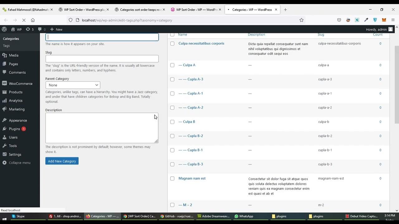 Category sorting drag and drop with WP Sort Order - WordPress Plugins ...