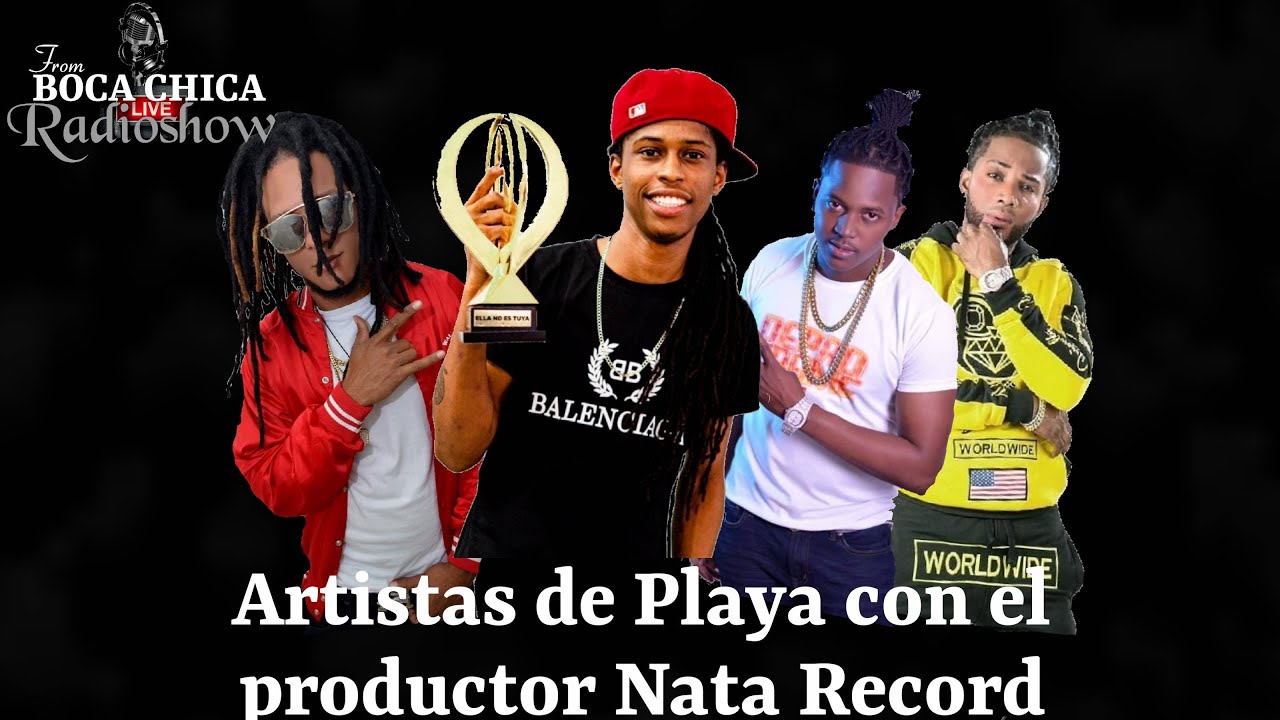 El productor Nata Record de playa con los artistas Navel Ozuna, Jou 13 ...