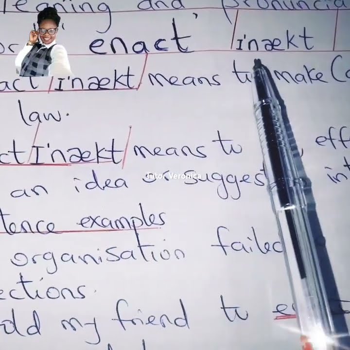 Meaning and pronunciation of the word 'enact '. #tutorveronica - YouTube