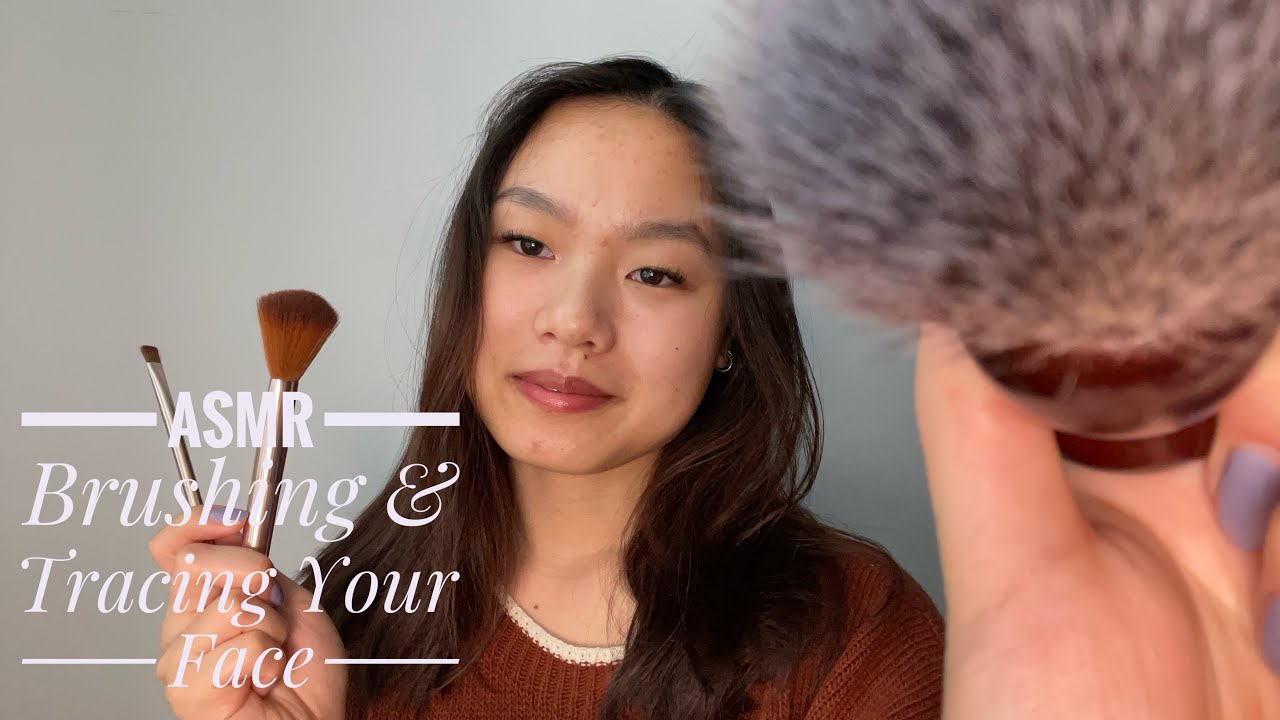 ASMR Brushing & Tracing Your Face 🖌️ (Layered Brushing Sounds) - YouTube