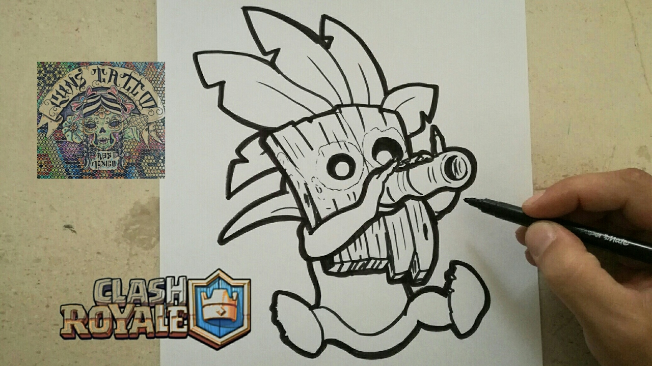 COMO DIBUJAR AL DUENDE LANZA DARDOS - CLASH ROYALE - YouTube